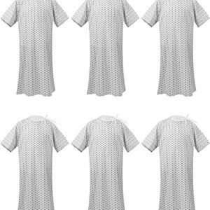 Oakias Patient Gowns 6 Pack – Unisex Cotton Blend Hospital Gown – 45” Long and 61” Wide – Fits Comfortably up to 2XL