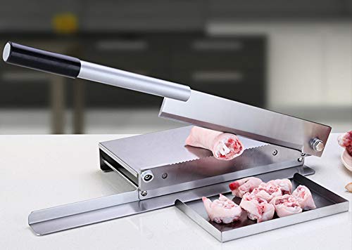 Moongiantgo Manual Meat Bone Cutter Rib Slicer Heavy Duty Chicken Cutting Machine with 16 Inch Knife SUS Bone Chopper for Beef Goat Pig Fish Butcher Commercial Kitchen (KD0298)