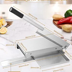 Moongiantgo Manual Meat Bone Cutter Rib Slicer Heavy Duty Chicken Cutting Machine with 16 Inch Knife SUS Bone Chopper for Beef Goat Pig Fish Butcher Commercial Kitchen (KD0298)