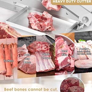 Moongiantgo Manual Meat Bone Cutter Rib Slicer Heavy Duty Chicken Cutting Machine with 16 Inch Knife SUS Bone Chopper for Beef Goat Pig Fish Butcher Commercial Kitchen (KD0298)