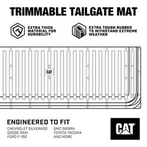 Cat® Ultra Tough Heavy Duty Truck Tailgate Mat/Pad/Protector - Universal Trim-to-Fit Extra-Thick Rubber for All Pickup Trucks 62" x 21" (CAMT-1509)