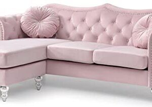 Glory Furniture Hollywood Reversible Sectional, Pink