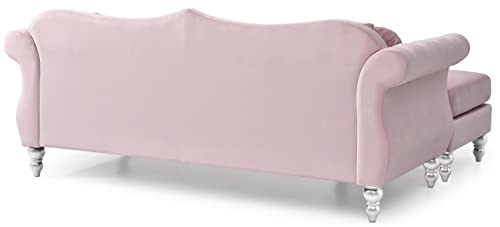 Glory Furniture Hollywood Reversible Sectional, Pink