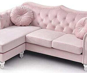 Glory Furniture Hollywood Reversible Sectional, Pink