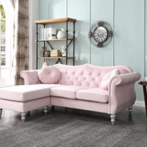 Glory Furniture Hollywood Reversible Sectional, Pink