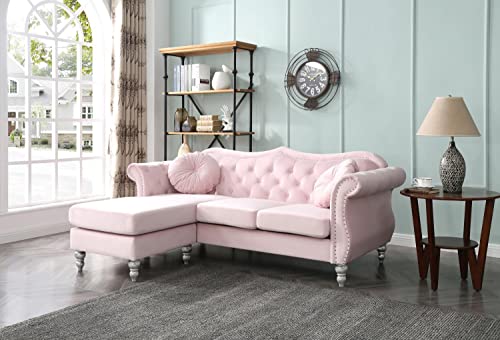 Glory Furniture Hollywood Reversible Sectional, Pink