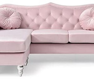 Glory Furniture Hollywood Reversible Sectional, Pink