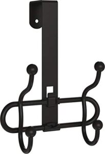 franklin brass otd002f-fb-c 2-hook over the door storage rack, matte black