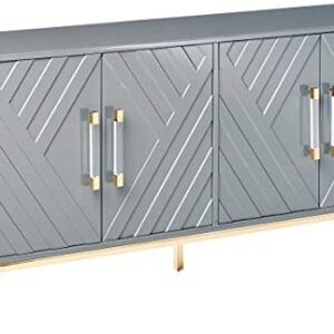 Best Master Furniture Tamari High Gloss Lacquer Sideboard/Buffet, Grey