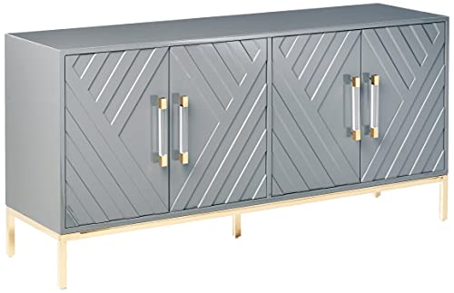 Best Master Furniture Tamari High Gloss Lacquer Sideboard/Buffet, Grey