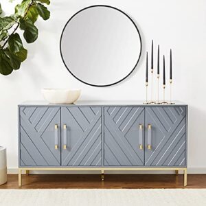 Best Master Furniture Tamari High Gloss Lacquer Sideboard/Buffet, Grey