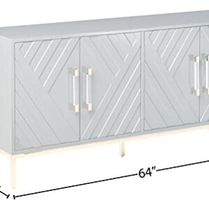 Best Master Furniture Tamari High Gloss Lacquer Sideboard/Buffet, Grey