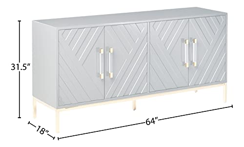 Best Master Furniture Tamari High Gloss Lacquer Sideboard/Buffet, Grey