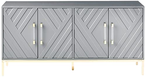 Best Master Furniture Tamari High Gloss Lacquer Sideboard/Buffet, Grey