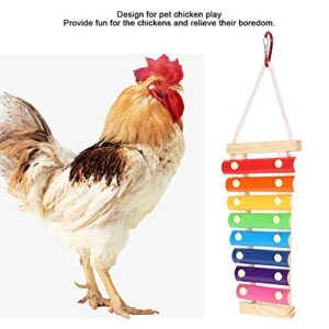 Zerodis Birds Hanging Xylophone Toy, Parrot Rooster Pecking Xylophone Toy Hen Relieve Boredom Percussion Toy with Different Sounds for Pet Parrot Bird