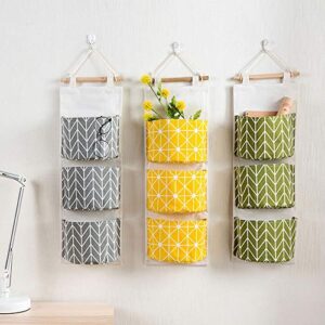 hanging storage bag, wall mounted 3 pockets nursery storage bag over the door storage pockets fabric wall door closet hanging storage bag organizer