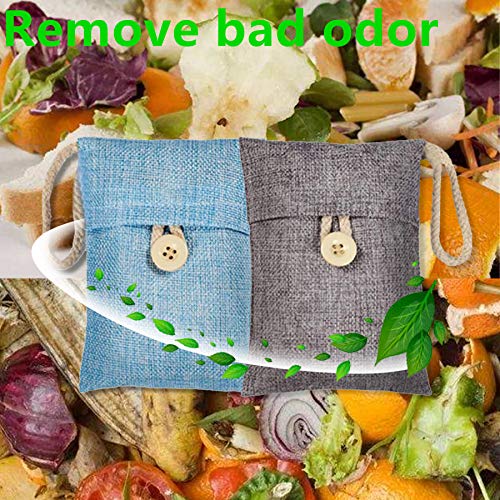 VEABEST Bamboo Charcoal Air Purifying Bag(8packs X100g),Activated Charcoal,Moisture Absorber,Charcoal Bags Odor Absorber,Car Air Purifiers,Refrigerator Deodorizer,Charcoal Air Purifying Bags