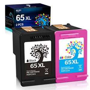 h&bo topmae remanufactured ink cartridge replacement for hp 65xl 65 xl for envy 5055 5052 5058 deskjet 3755 3752 2652 2655 2622 3720 3722 2624 3758 amp 100 printer (1 black 1 tri-color)