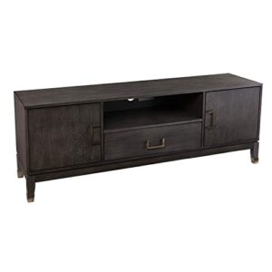 sei furniture brenting w/storage media stand, graywashed