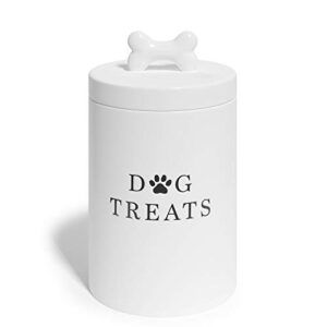 barnyard designs large dog treat container airtight, cute dog treat jar, large dog treat containers with lids, rustic dog treat storage container, ceramic dog treat jars for kitchen counter, white