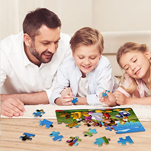 NEILDEN Disney Mickey Mouse Puzzles in a Metal Box 60 Piece for Kids Ages 4-8 Jigsaws Puzzles Girls Boys Great Gifts for Children (Mickey Mouse)