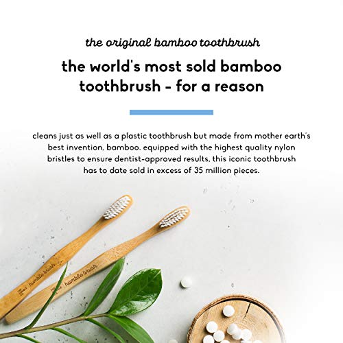 The Humble Co. Bamboo Toothbrushes (5pk) – Sustainable, Eco-Friendly Natural Toothbrush for Superior Oral Care, Dental Hygiene, and Gum Care, BPA Free (Kids Ultra Soft Bristles)