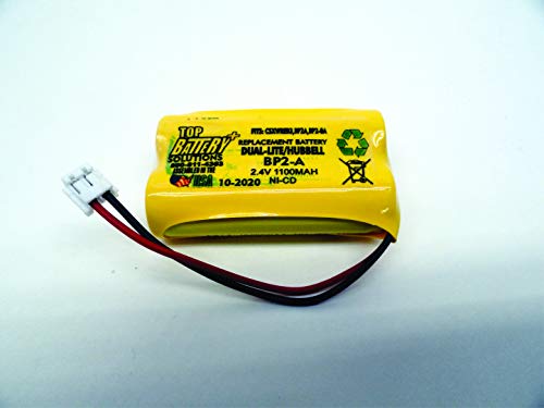 2PC Dual-LITE BP2-A Ni-CD 2.4v 1100mAh CSXWREB3 HUBBEL Battery BP2A BP2-0A 0BP2-0A Battery Pack Replacement for Exit Sign Emergency Light