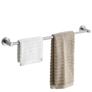 Hoimpro Adjustable 15.2 to 27.8 Inch Single Towel Bar for Bathroom, Expandable SUS304 Stainless Steel Bath Towel Holder, Wall Mount with Screws Towel Bar Rod Hotel Style, Brushed Nickel