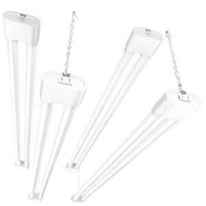 ensenior 4 pack linkable led shop light 4ft for garage, 4400 high lumens, 36w equivalent 280w, 5000k daylight, 48 inch utility shop led lights, surface or hanging mount fixtures, white, etl certified