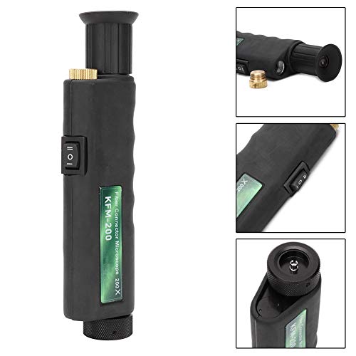 Optical Fiber Microscope Cable Inspection Handheld Mini 200X 400x Magnification 2.5mm Adaptor for Coaxial Illumination Including 2.5mm and 1.25mm Adapters