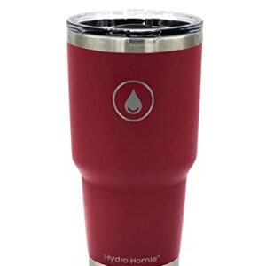 HYDRO HOMIE Tumbler with Magnetic Lid - Premium Stainless Steel Triple Wall Vacuum Insulated with Triple Shield Technology 30 oz Dr Red