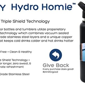 HYDRO HOMIE Tumbler with Magnetic Lid - Premium Stainless Steel Triple Wall Vacuum Insulated with Triple Shield Technology 30 oz Dr Red