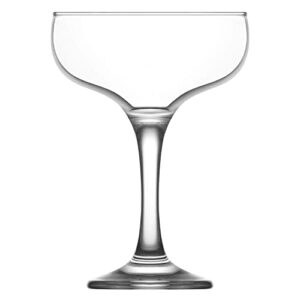 lav Coupe Cocktail Glasses Sets - Champagne Coupe Glasses with Colored and Cleared Rims 8 oz Set of 6- Manhattan & Martini Glasses for Cocktails, Mothers Day Gifts - Made in Europe