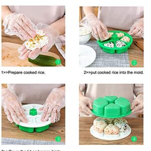 Sunormi 6 Cavity Triangle Sushi Mold Onigiri Rice Ball Press Maker Non-stick Sushi Maker Tools For Seaweed Cilantro Rice Balls