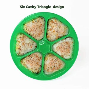 Sunormi 6 Cavity Triangle Sushi Mold Onigiri Rice Ball Press Maker Non-stick Sushi Maker Tools For Seaweed Cilantro Rice Balls