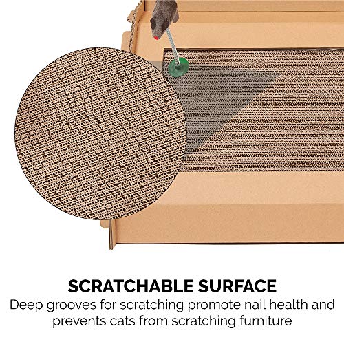 Furhaven Farmhouse Multi-Level Cat Scratcher Hideout w/ Catnip - Cardboard Brown, One Size