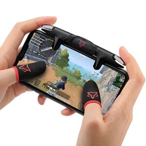 rinsfox mobile trigger,mobile game controllers [standard version], foldable plug and play gaming trigger for ios and android phone(pubg/fortnite/rules) (red)