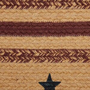 VHC Brands Potomac Jute Rug Oval Stencil Stars w/Pad 36x60