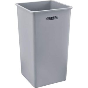 global industrial square plastic garbage can, 50 gallon, gray