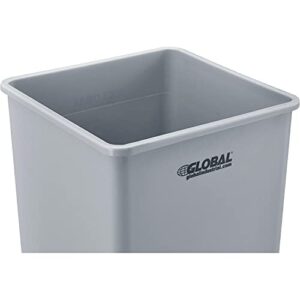 Global Industrial Square Plastic Garbage Can, 50 Gallon, Gray