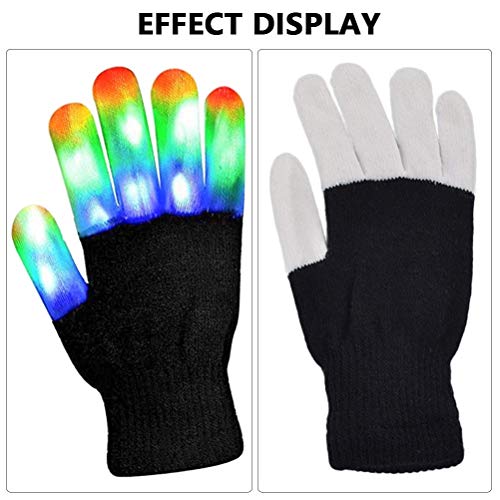 Led Finger Gloves, Kids Led Gloves LED Shoelaces Set Light Up Cool Toys Gifts for Boys Girls, Flashing Gloves for Christmas Thanksgiving Birthday Glow Halloween Costume Party