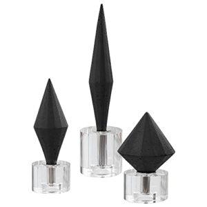 uttermost alize black diamond modern sculptures set of 3