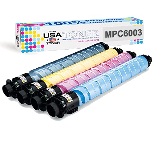 MADE IN USA TONER Compatible Replacement for Ricoh MP C6003 MP C4503 MP C5503 MPC6004 841849 841851 841852 841850 (Black, Cyan, Yellow, Magenta, 4 Pack)