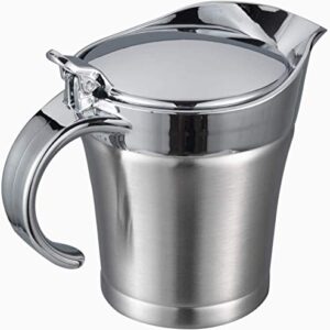 16OZ Gravy Boat Stainless Steel Gravy Warmer Serving Sauce Jug with Lid 450ML