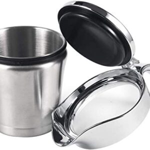 16OZ Gravy Boat Stainless Steel Gravy Warmer Serving Sauce Jug with Lid 450ML