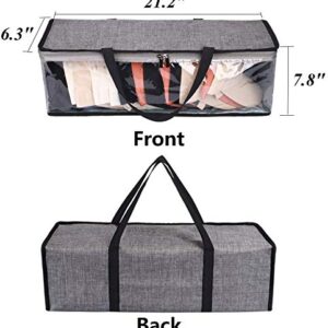 Hat Storage,Hat Organizer, Hat Storage for Baseball Caps ,Cap Holder,Hat Case with Carry Handles and Dual Zipper,Holds Up to 19 Hats,Portable/Visible/Dust Proof Design,21.2”L x 6.3”W x 8”H(Gray)