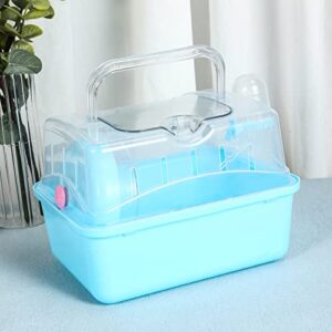 misyue portable carrier hamster carry case cage with water bottle travel&outdoor for hamster small animals (blue)