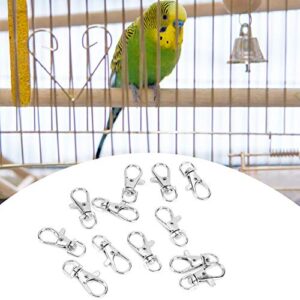 pssopp 12pcs pet birds cage metal hook clip iron anti-escape pet bird cage door buckle lock claw trigger snap hook