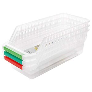 shlutesoy Refrigerator Organizer Bins,Stackable Fridge Organizers for Freezer, Kitchen, Countertops, Cabinets - Clear Pantry Storage Rack