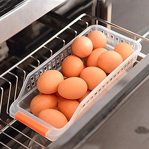 shlutesoy Refrigerator Organizer Bins,Stackable Fridge Organizers for Freezer, Kitchen, Countertops, Cabinets - Clear Pantry Storage Rack